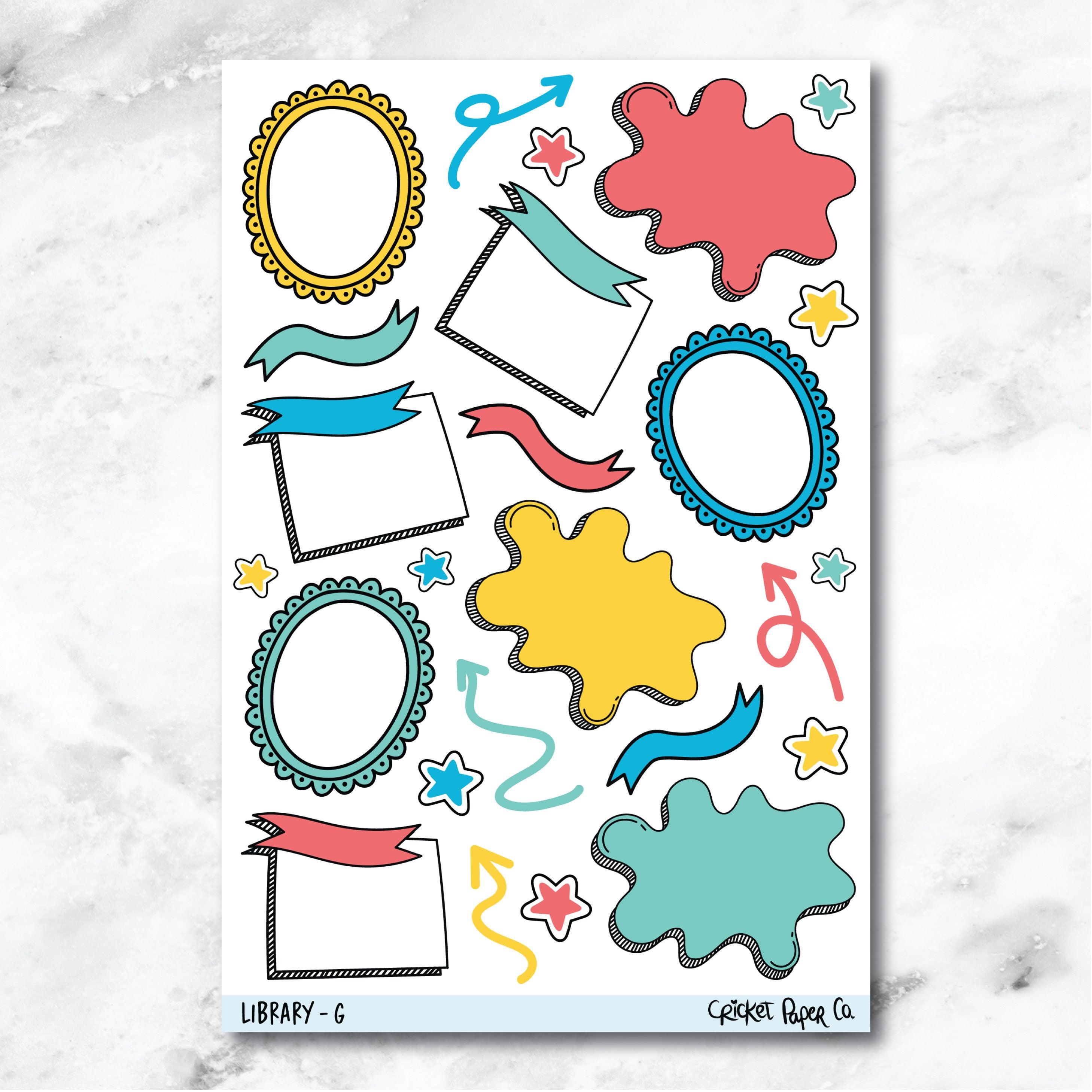 Library Bullet Journal Style Journaling and Planner Stickers - G ...