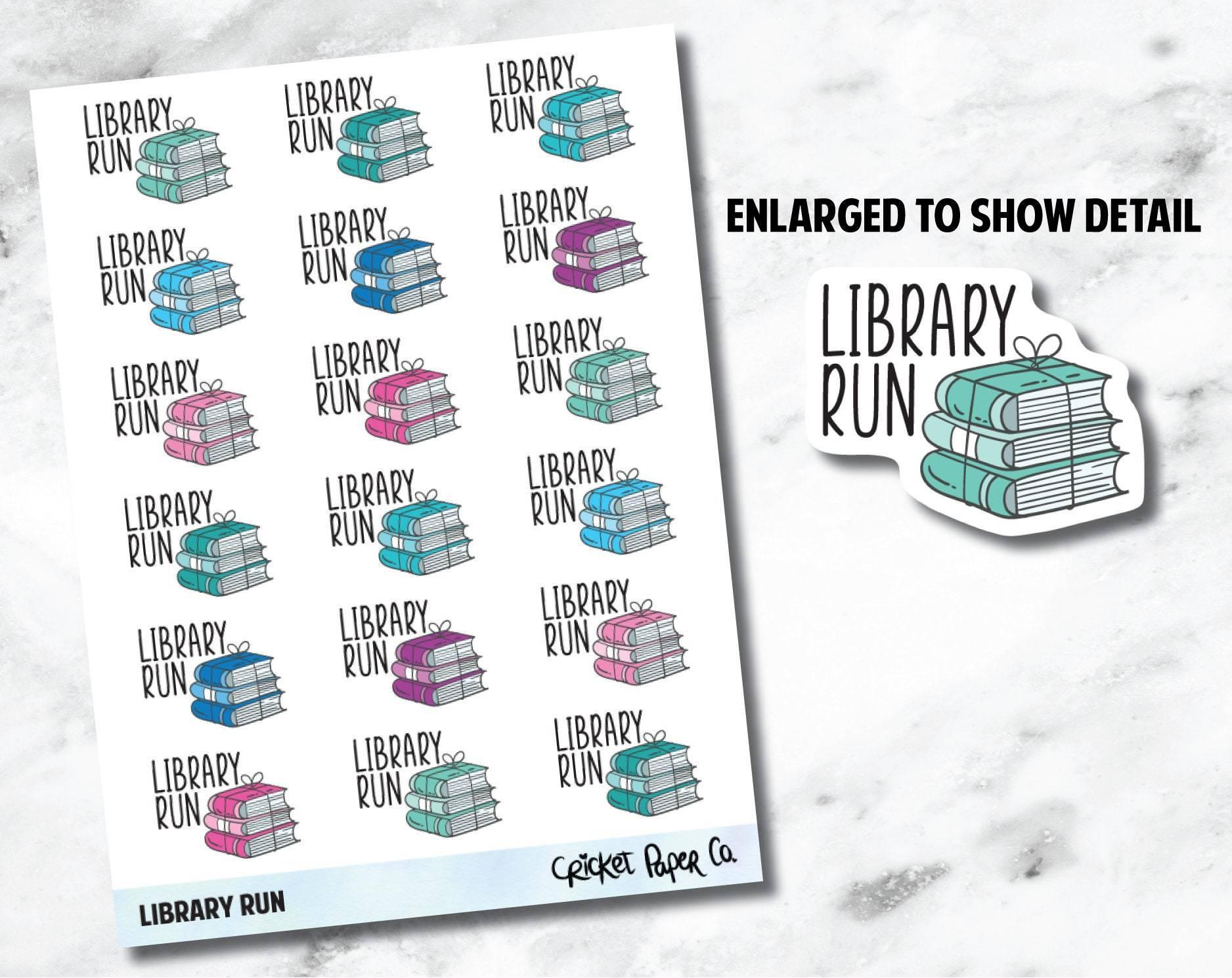 Library Run Typography Icon - Reading and Bookish Planner Stickers ...