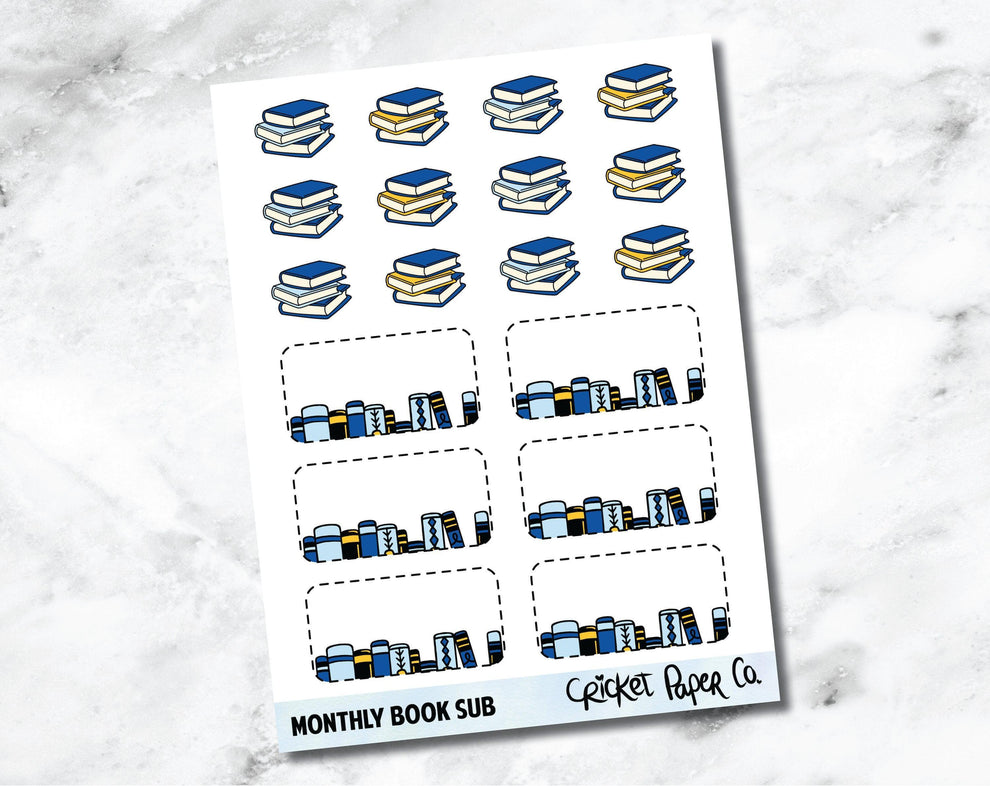 Reading and Bookish Planner Stickers - Monthly Book Subscription ...